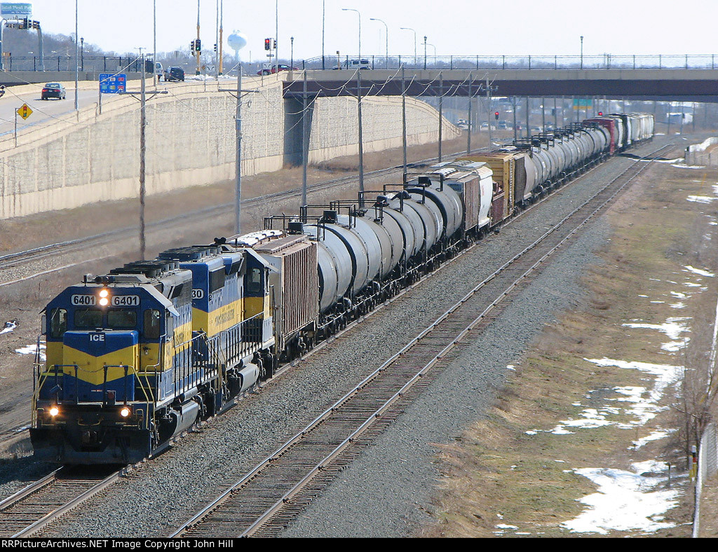 110329084 Westbound ICE Train On BNSF/CP Joint Line Passes "Red Rock"
